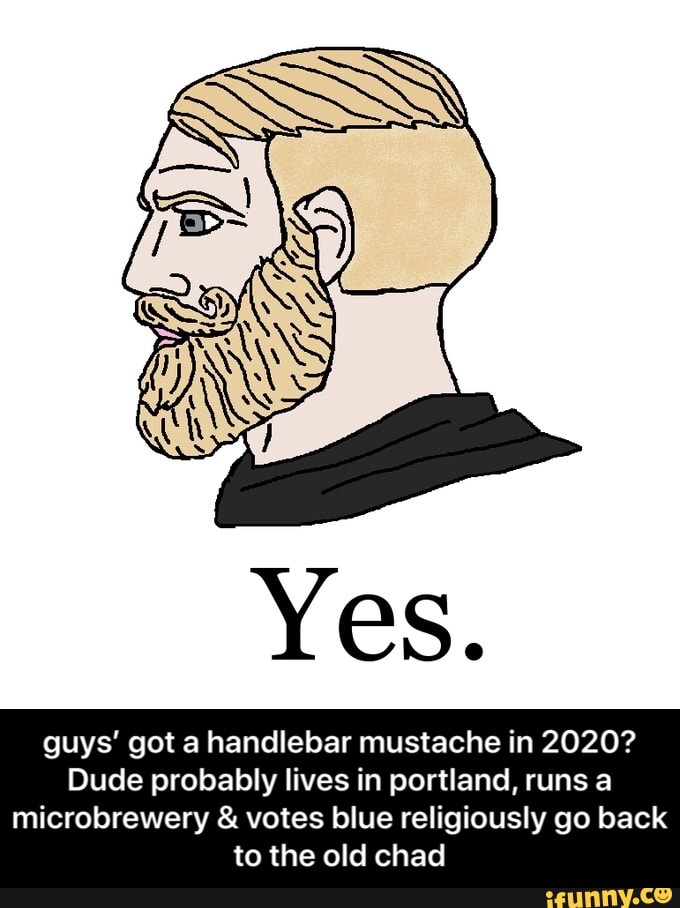 Guys' got a handlebar mustache in 2020? Dude probably lives in portland ...