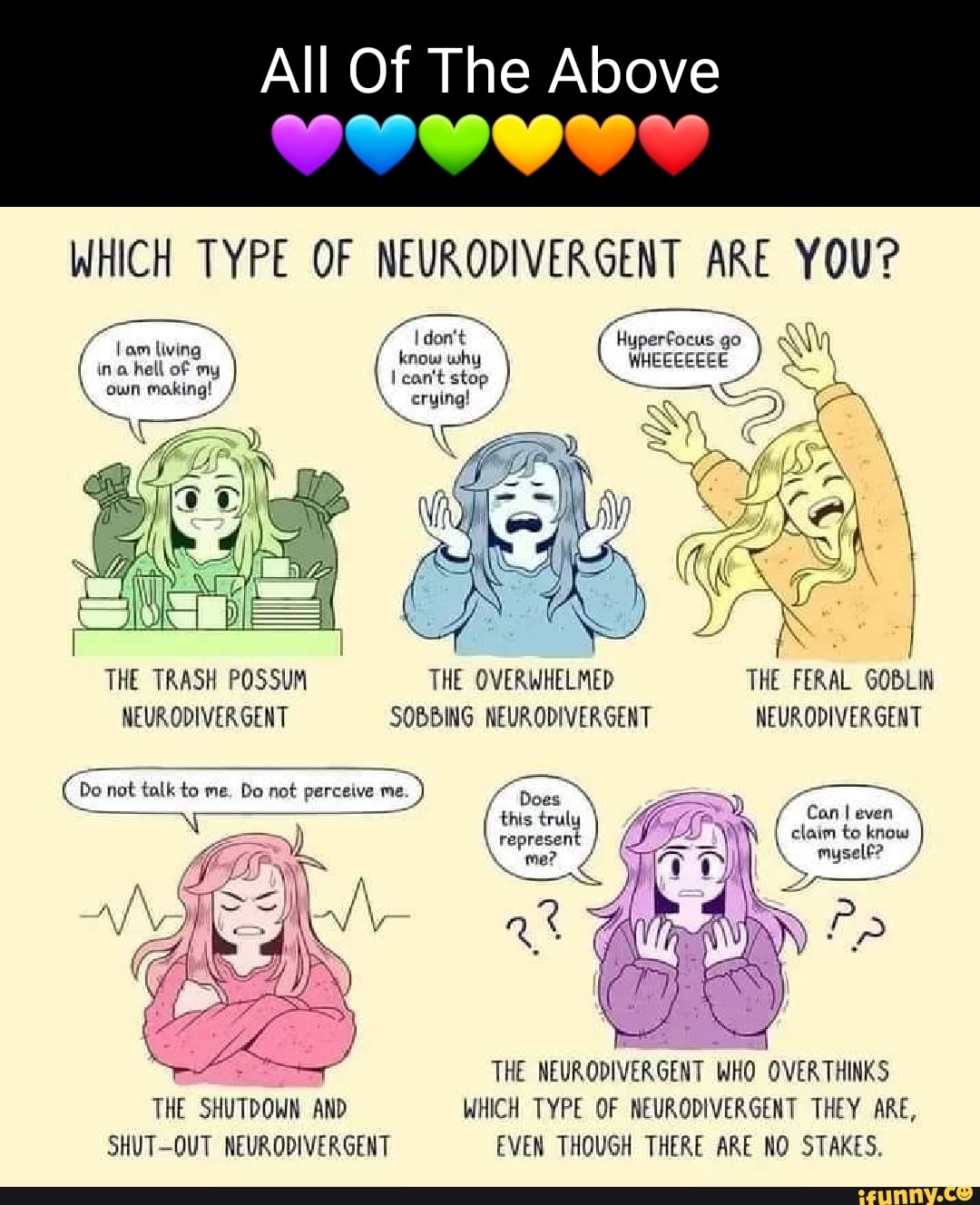 All Of The Above WHICH TYPE OF NEURODIVERGENT ARE YOU? am living "don't ...