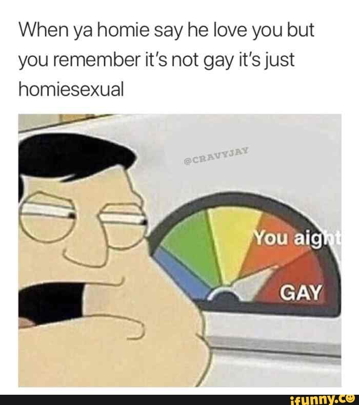 When ya homie say he love you but you remember it's not gay it's just ...