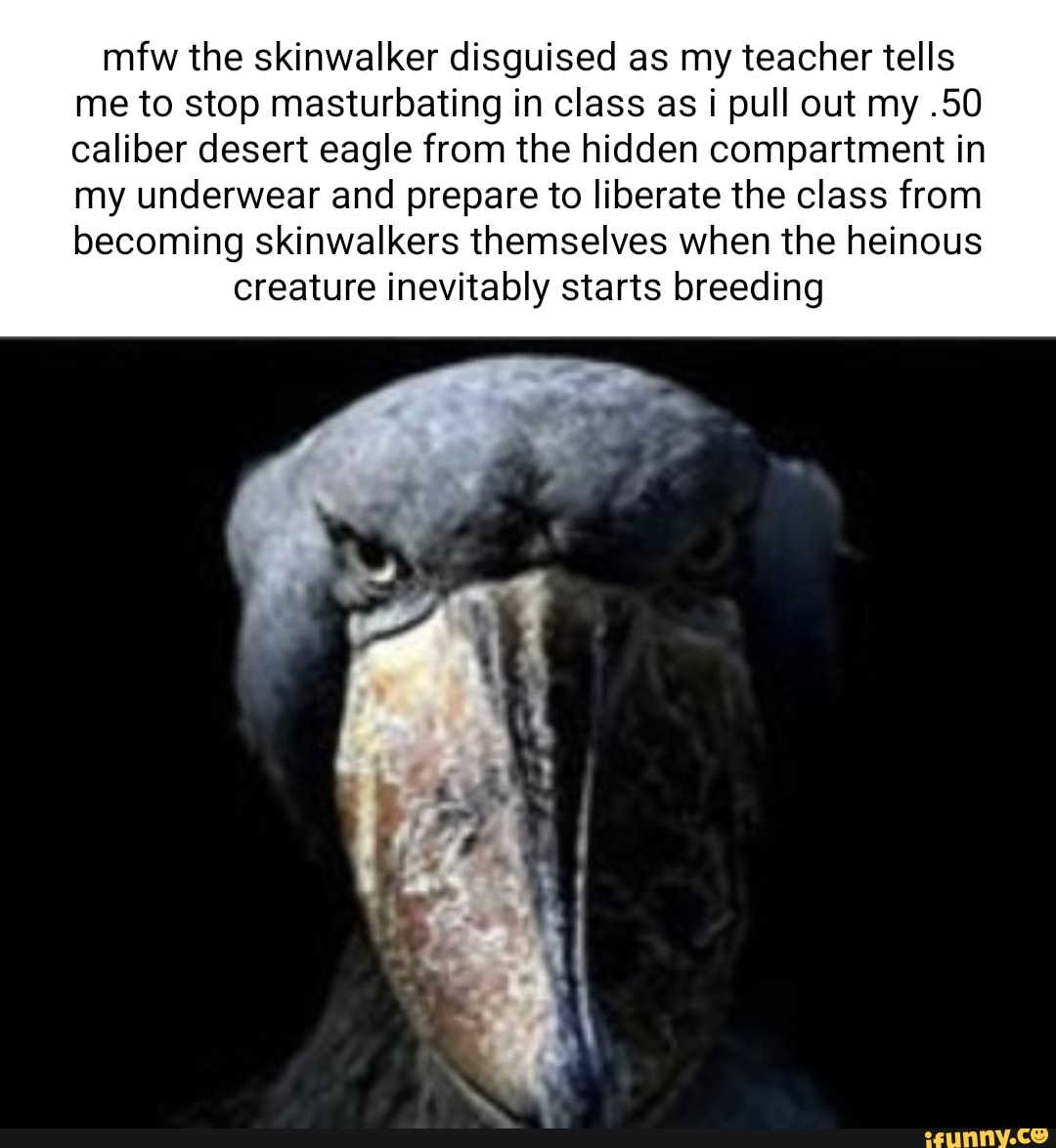 Mfw the skinwalker disguised as my teacher tells me to stop ... Mfw the skinwalker disguised as my teacher tells me to stop ...