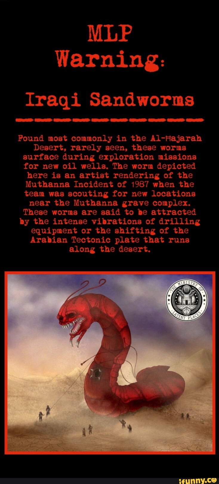 MLP Warning: Iraqi Sandworms Found most commonly in the Al-Hajarah ...