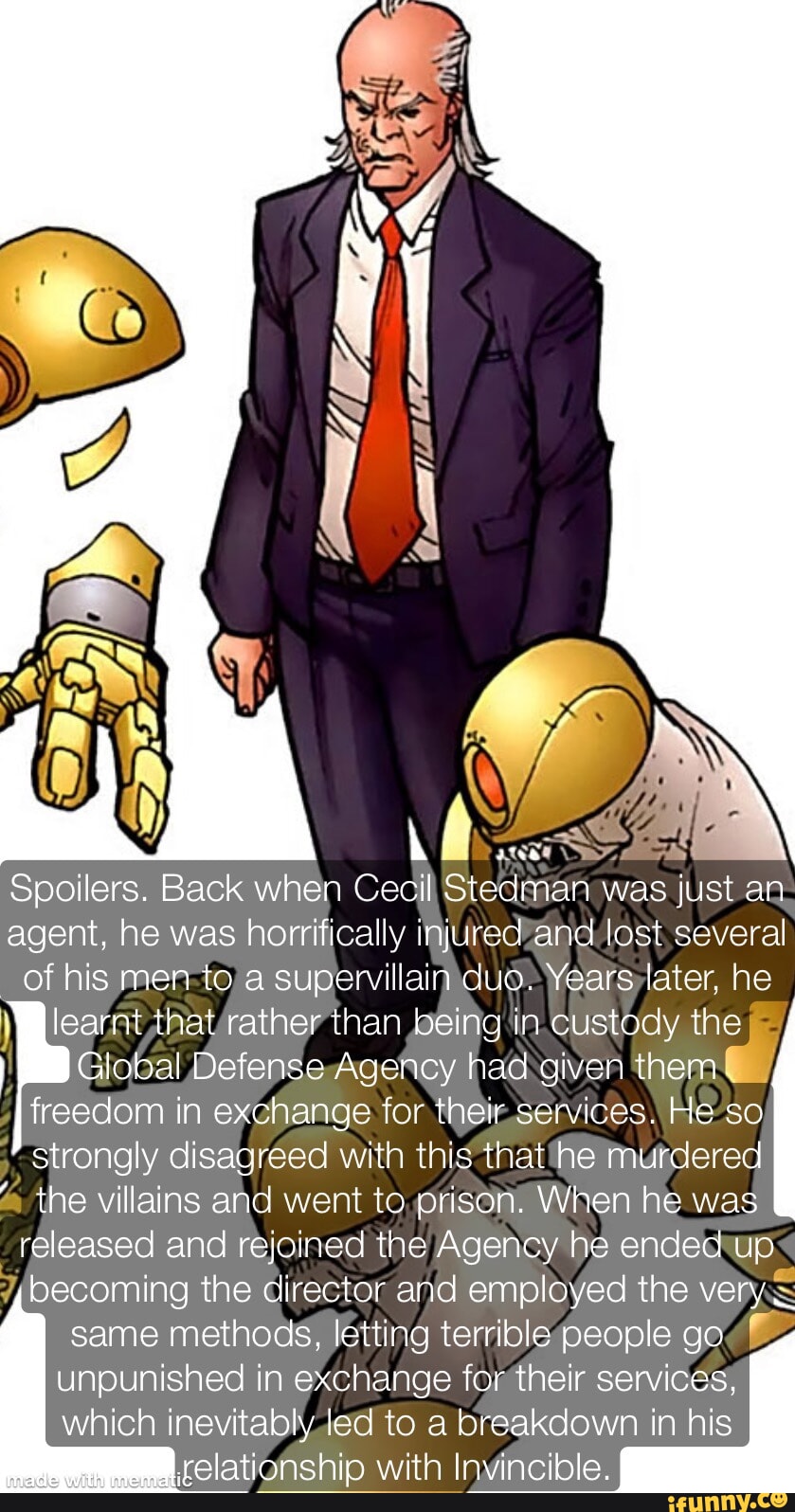 Spoilers. Back when Cecil Stedman was just an agent, he was ...