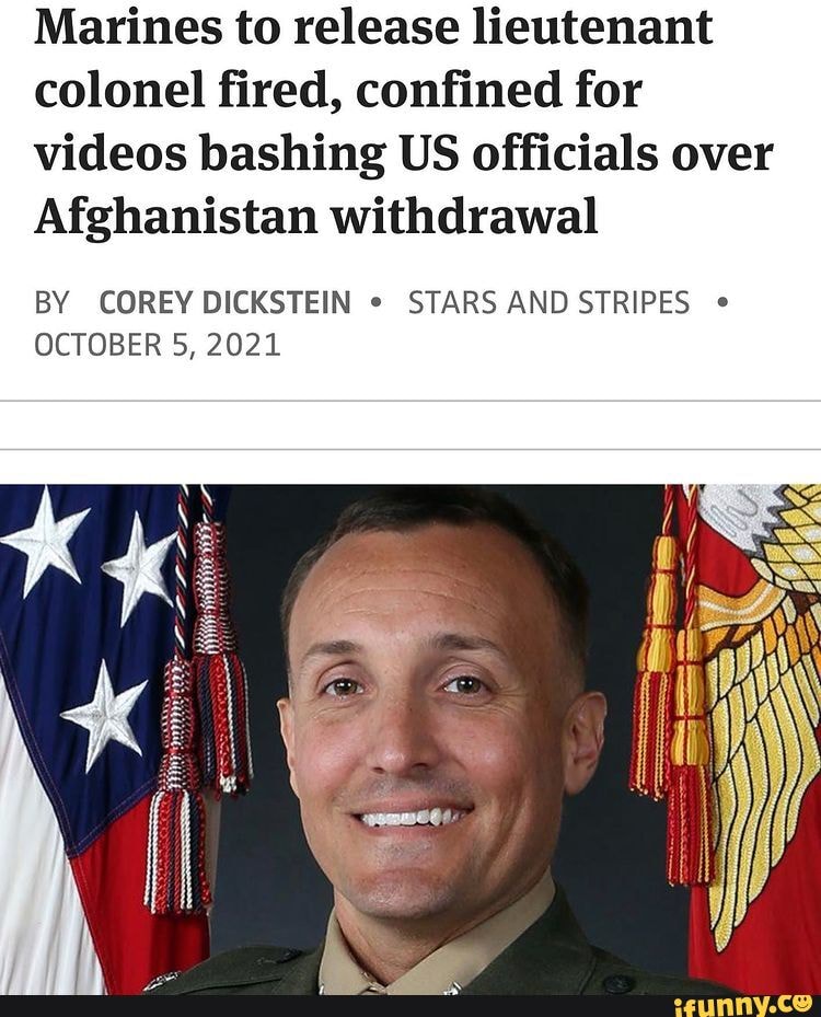 Marines to release lieutenant colonel fired, confined for videos ...