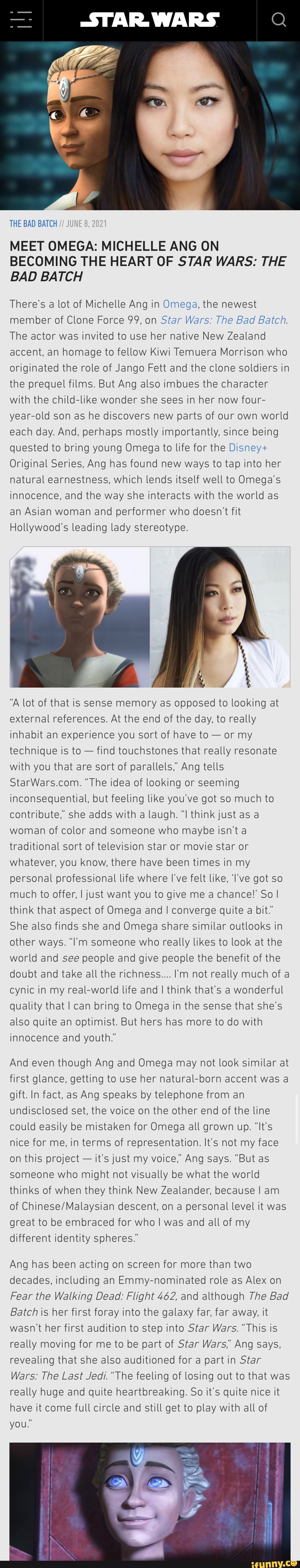 STAR. WARS THE BAD BATCH MEET OMEGA: MICHELLE ANG ON BECOMING THE HEART ...
