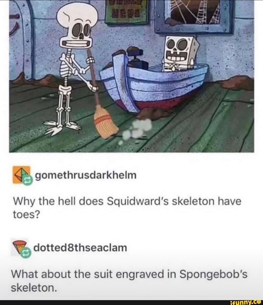 Ea gomethrusdarkhelm Why the hell does Squidward's skeleton have toes ...