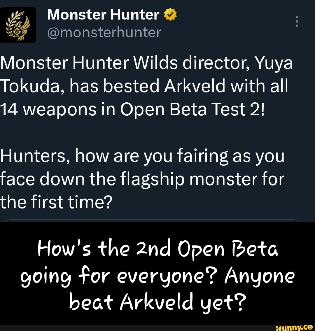 Monster Hunter @monsterhunter Monster Hunter Wilds director, Yuya ...