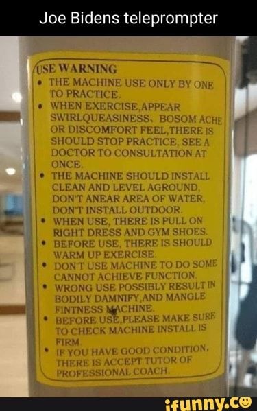 Joe Bidens teleprompter (SE WARNING THE MACHINE USE ONLY BY ON TO ...