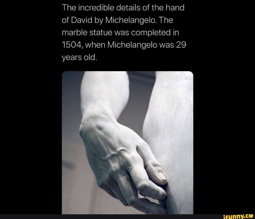 The incredible details of the hand of David by Michelangelo. The marble ...