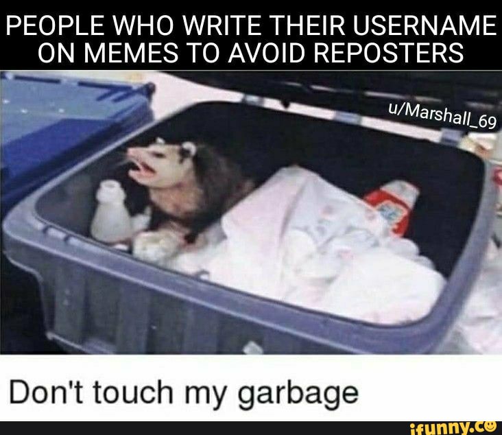 PEOPLE WHO WRITE THEIR USERNAME ON MEMES TO AVOID REPOSTERS - iFunny