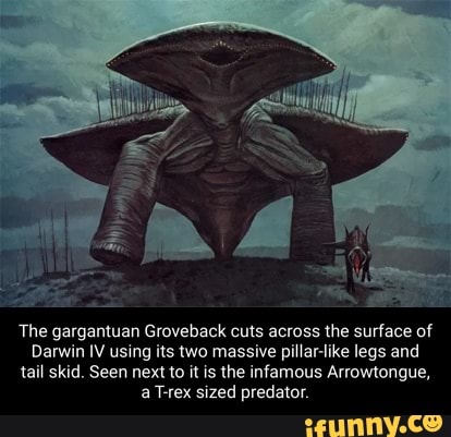 The gargantuan Groveback cuts across the surface of Darwin IV using its ...
