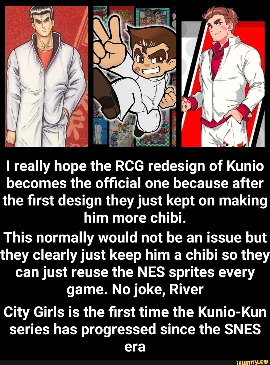 I really hope the RCG redesign of Kunio becomes the ofﬁcial one because ...