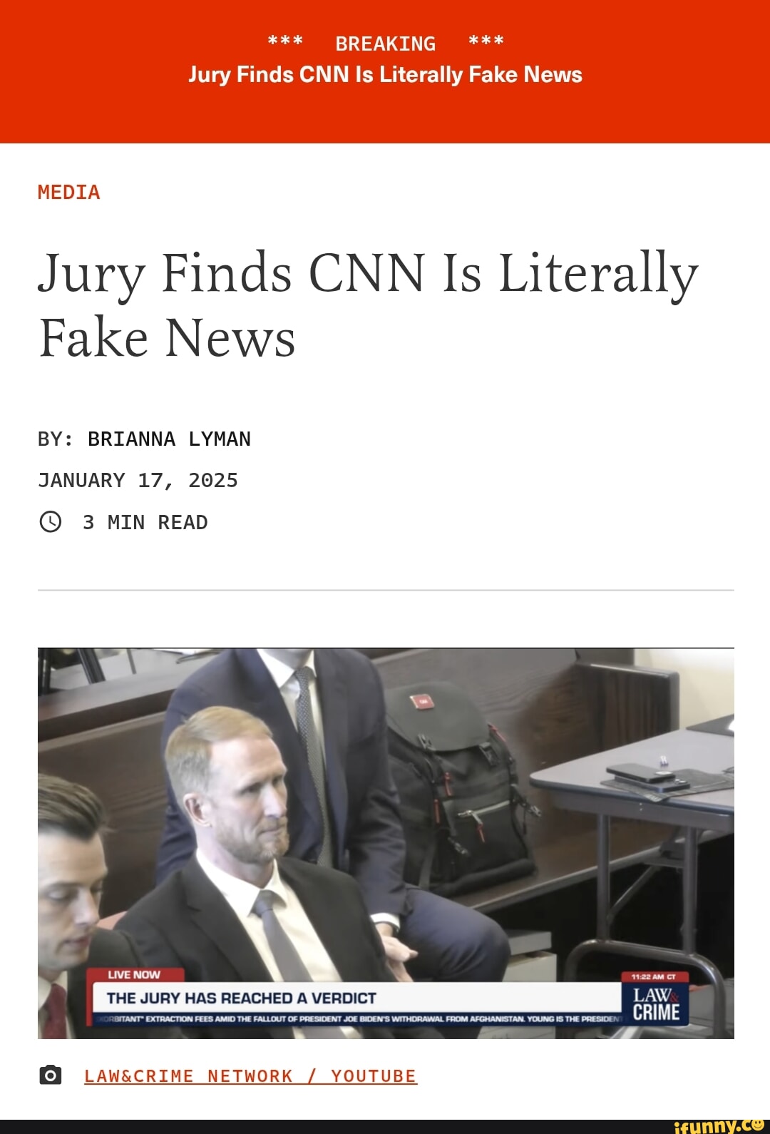 BREAKING Jury Finds CNN Is Literally Fake News MEDIA Jury Finds CNN Is ...