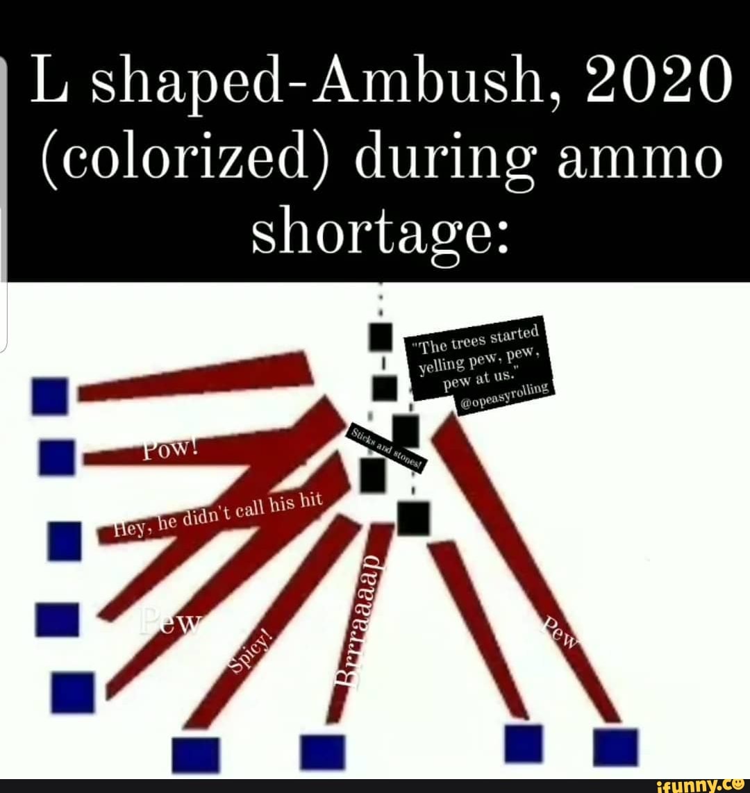 L shaped-Ambush, 2020 (colorized) during ammo shortage: - iFunny