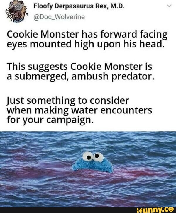 Floofy Derpasaurus Rex, M.D. @Doc_ Wolverine Cookie Monster has forward ...