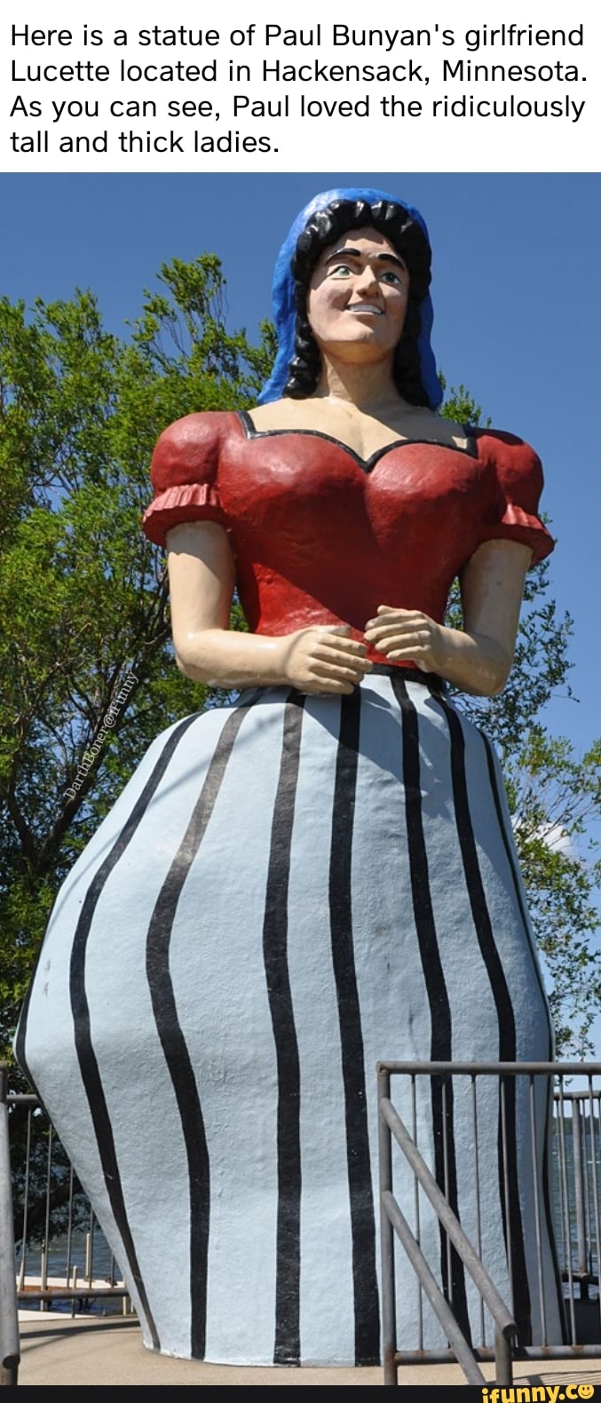 Here is a statue of Paul Bunyan's girlfriend Lucette located in ...