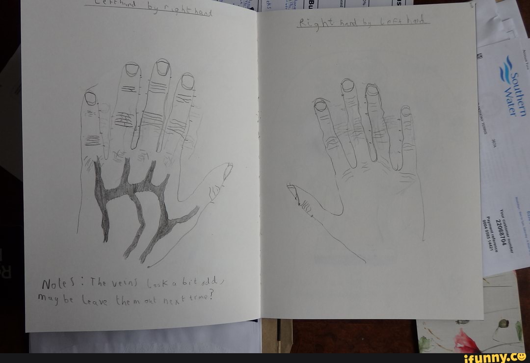 Hands, and my poor attempt at drawing them. - NoleS The ves leave I ...