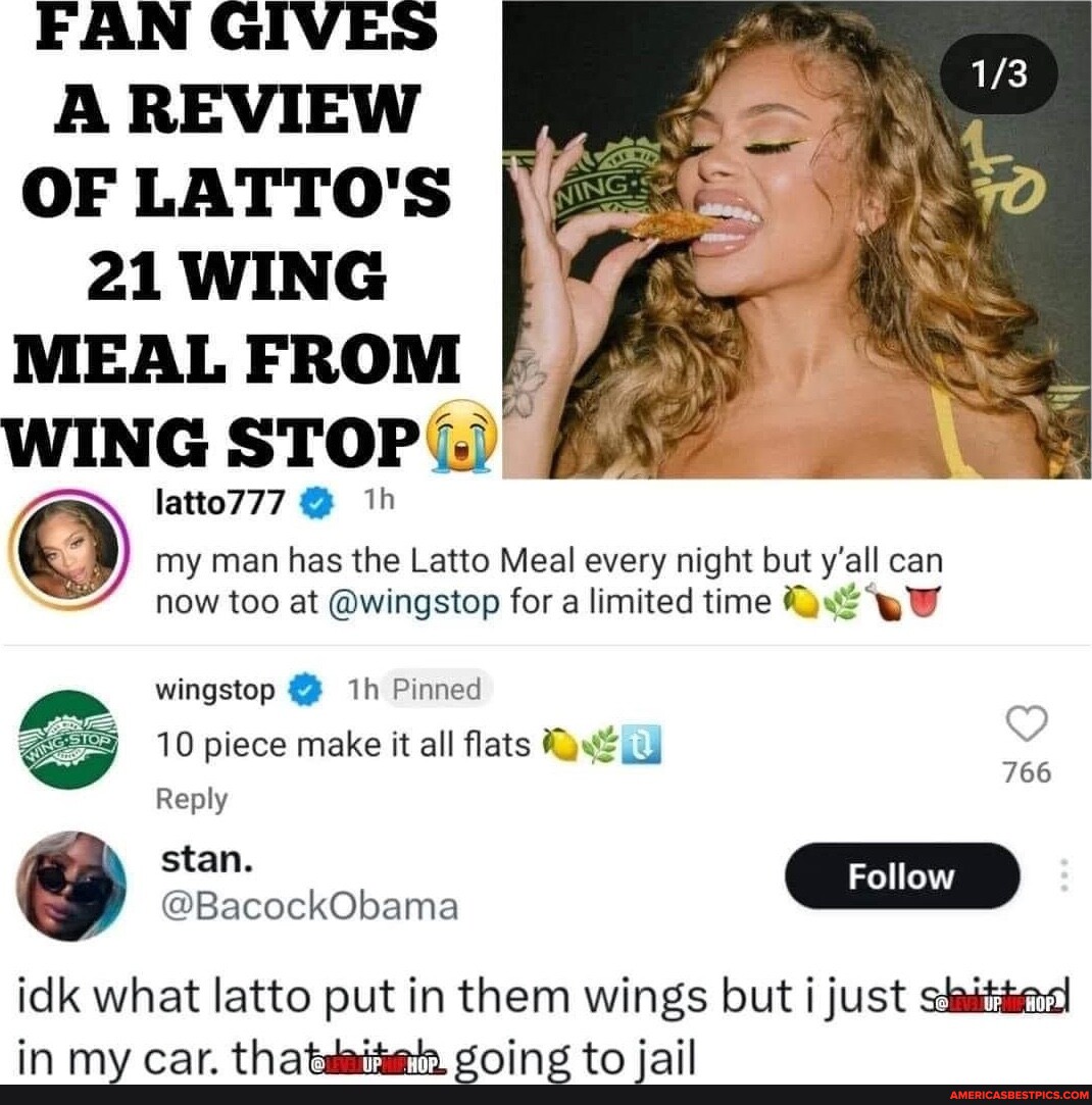 FAN GIVES A REVIEW OF LATTO'S 21 WING MEAL FROM WING STOP latto777 @ my ...