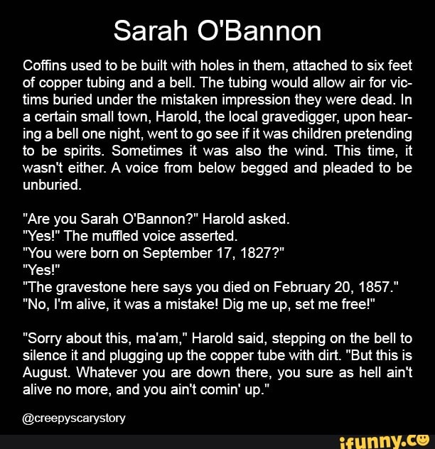 Sarah O'Bannon Cofﬁns used to be built with holes in them, attached to ...