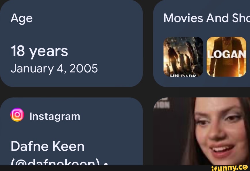 Age Movies And Shc OGAN 18 years I January 4, 2005 instagram Dafne Keen ...