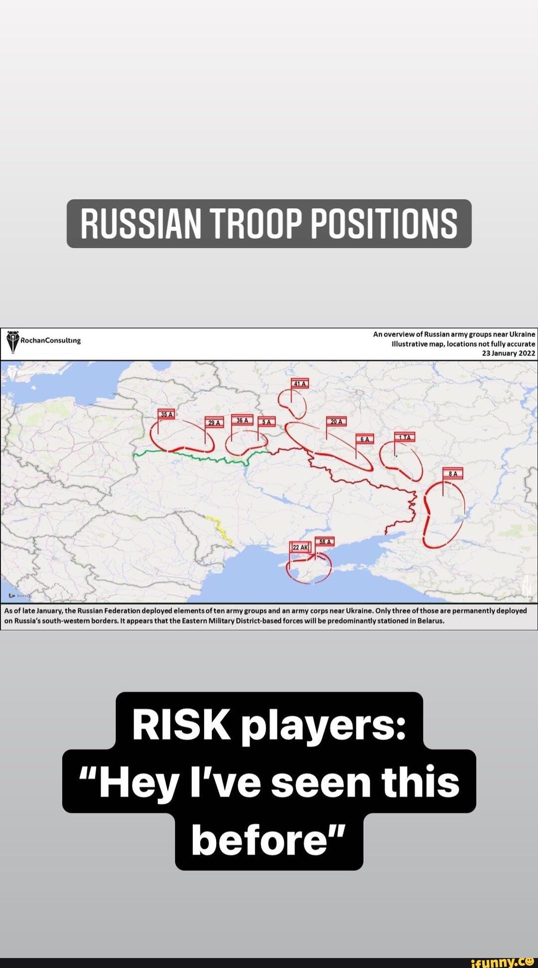 RUSSIAN TROOP POSITIONS 'An overview of Russian army groups near ...