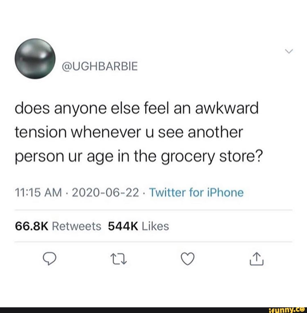 Does anyone else feel an awkward tension whenever u see another person ...