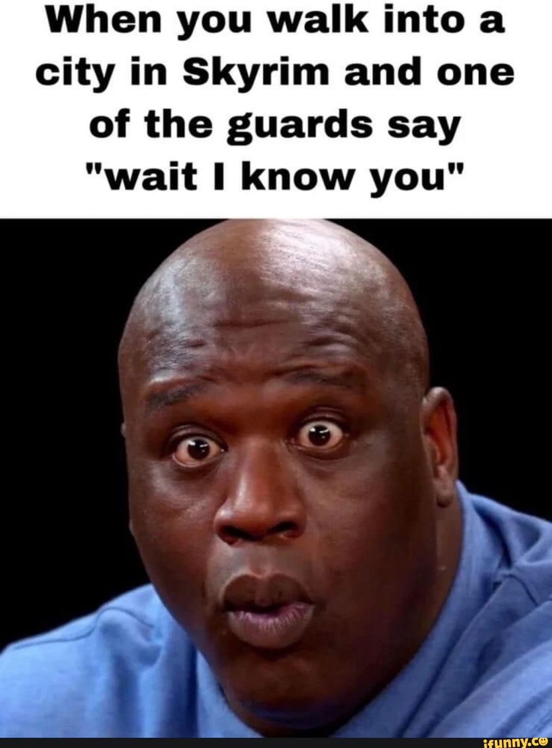 When you walk into a city in Skyrim and one of the guards say "wait ...