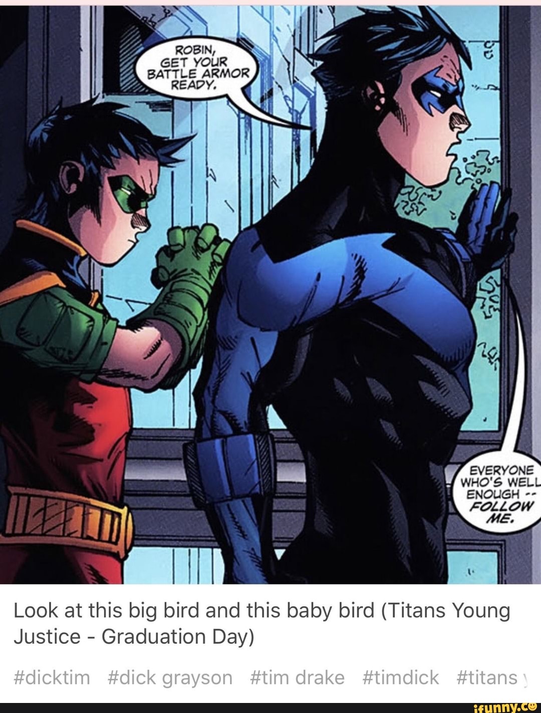 Look at this big bird and this baby bird (Titans Young Justice ...