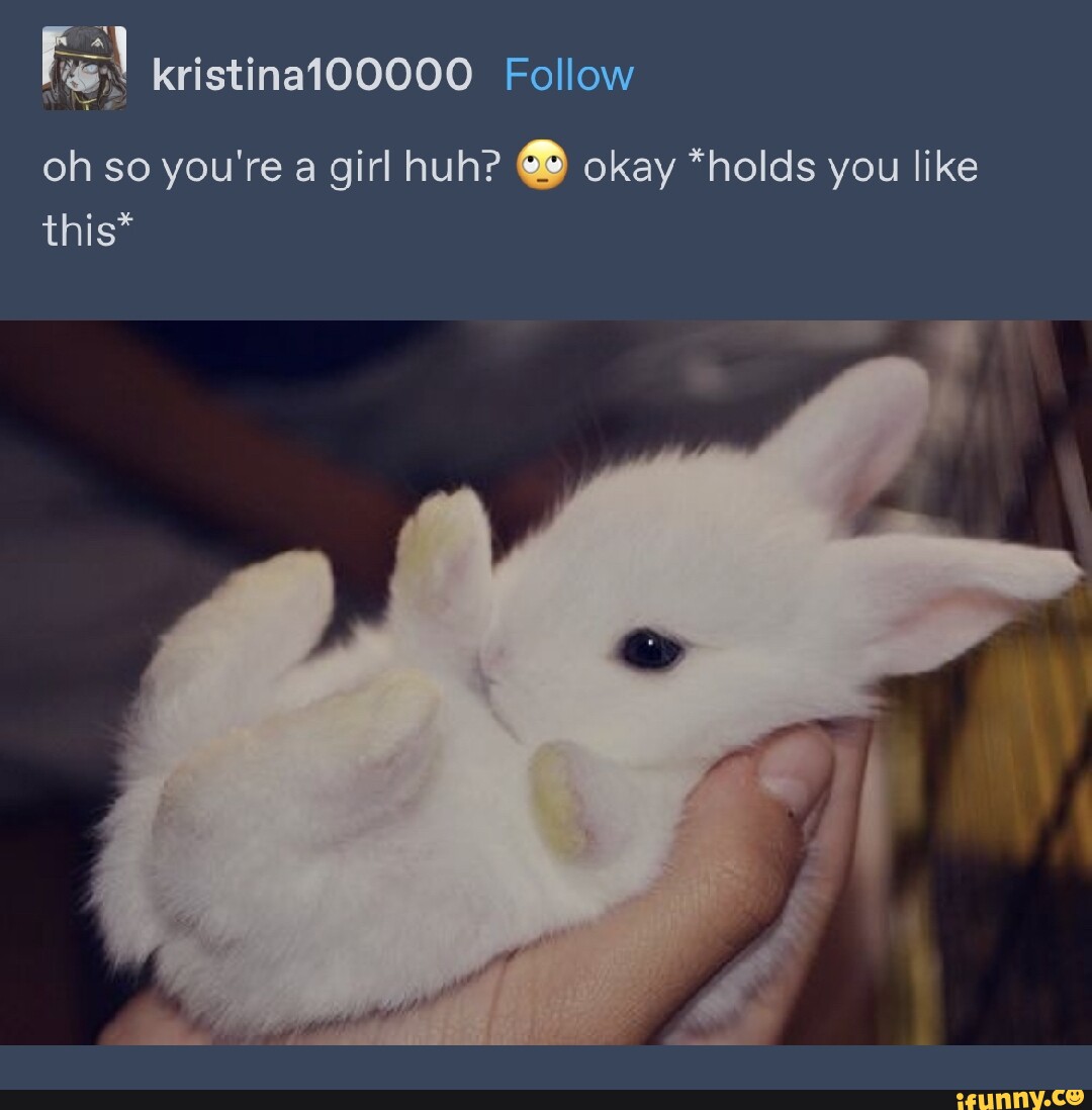 Oh so you're a girl huh? okay *holds you like this* - iFunny