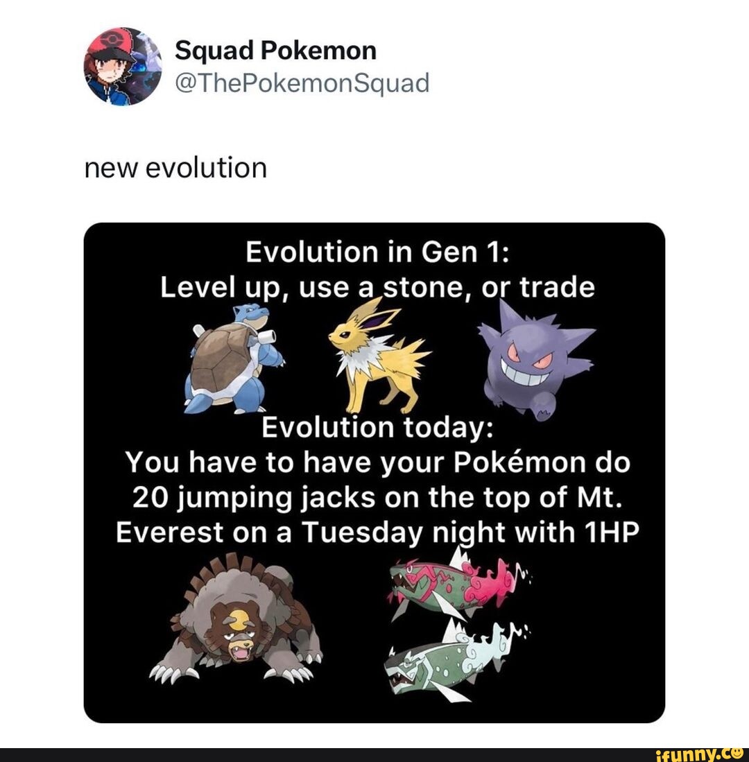 Squad Pokemon @ThePokemonSquad new evolution Evolution in Gen 1: Level ...