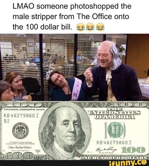 LMAO someone photoshopped the male stripper from The Office onto the ...