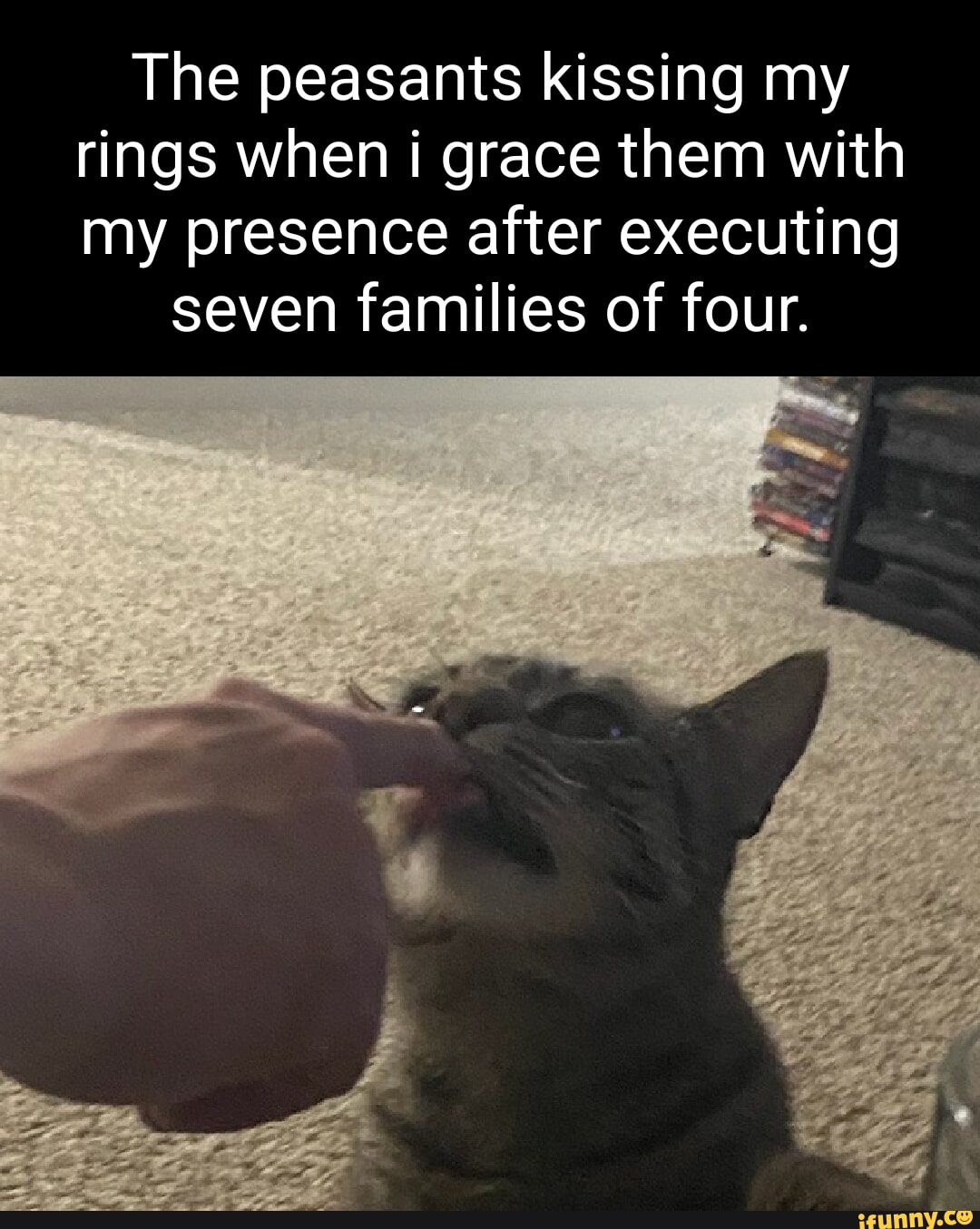 The peasants kissing my rings when i grace them with my presence after ...