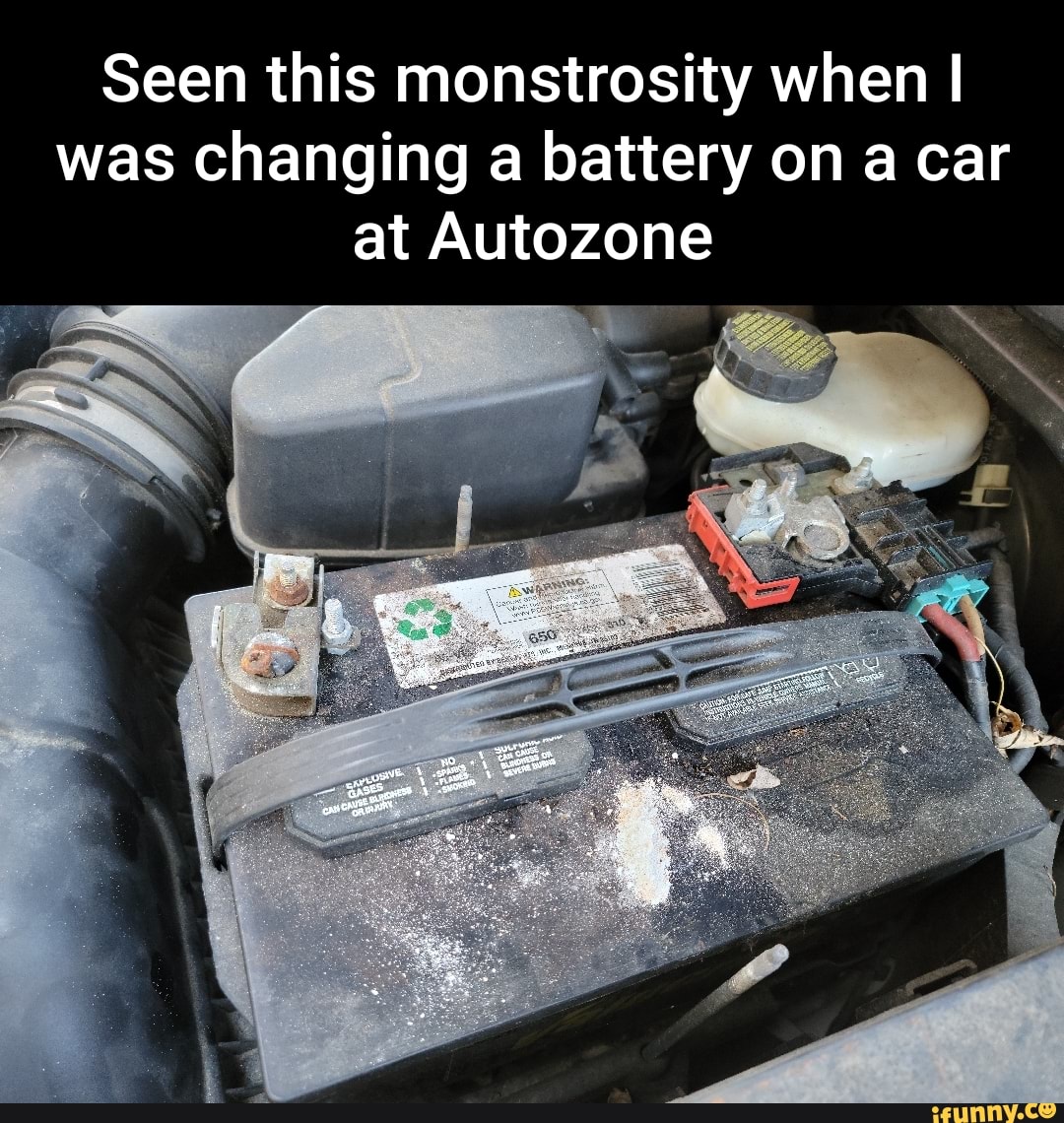 Seen this monstrosity when I was changing a battery on a car at ...