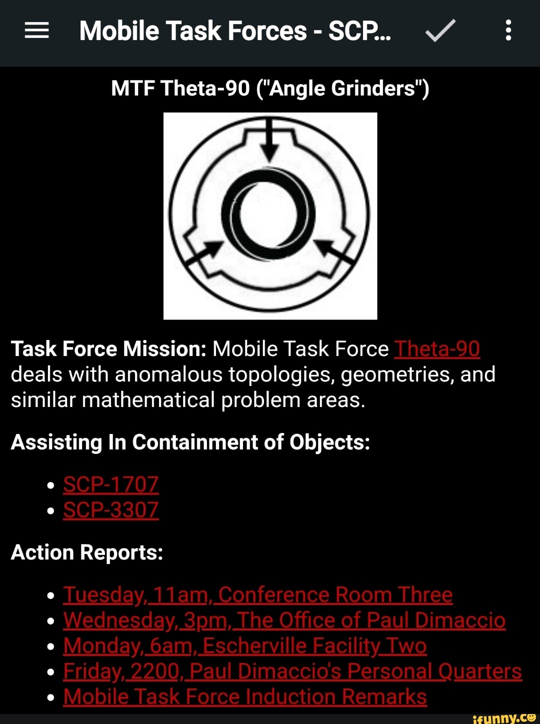 = Mobile Task Forces MTF Theta-90 ("Angle Grinders") Task Force Mission ...