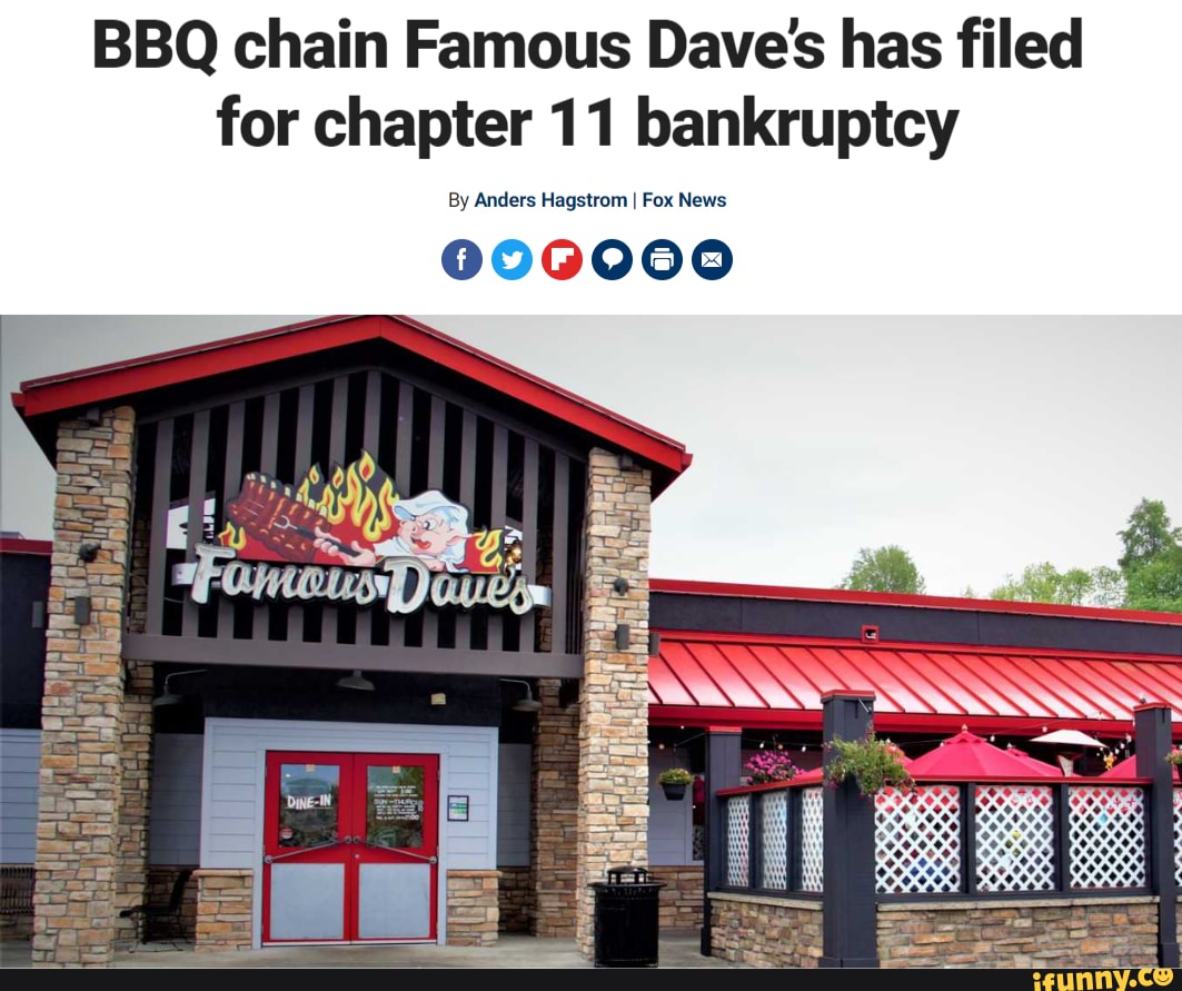 BBQ chain Famous Dave's has filed for chapter 11 bankruptcy By Anders ...