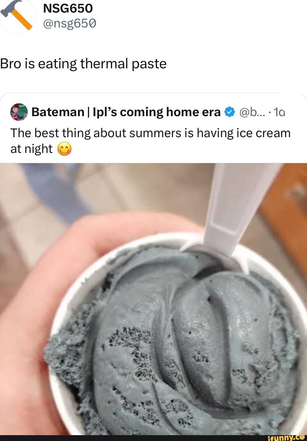 NSGESO @nsg650 Bro is eating thermal paste Bateman I coming home era @b ...