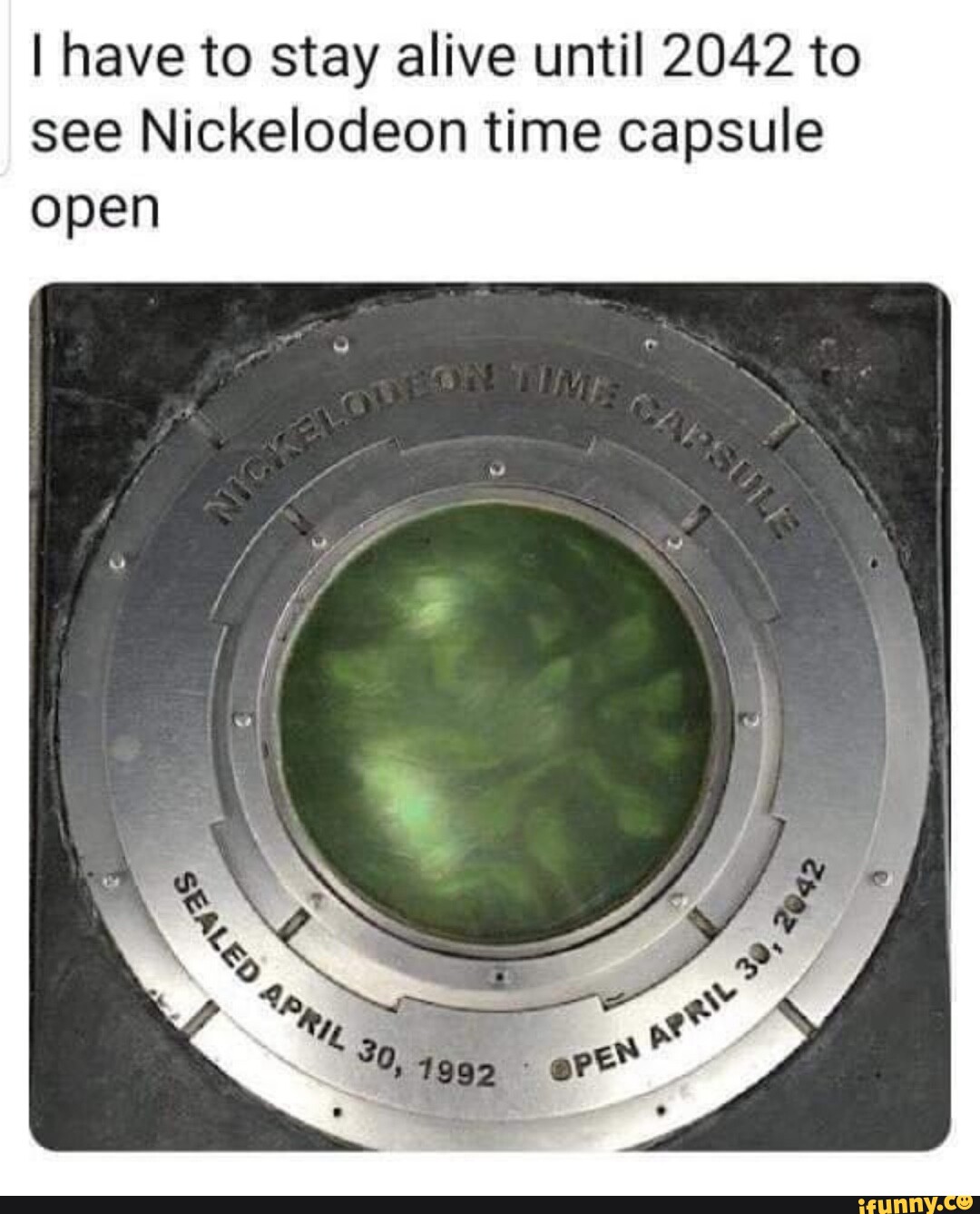 I have to stay alive until 2042 to see Nickelodeon time capsule open ...