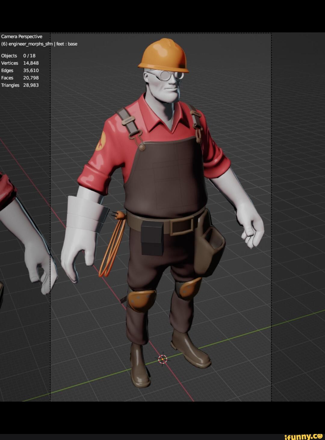 'Camera Perspective (6) engineer_morphs_sfm I feet : base Objects ...