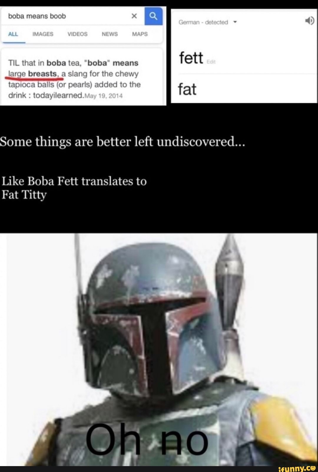 Boba means boob TIL that in boba tea, "boba" means large breasts, a ...