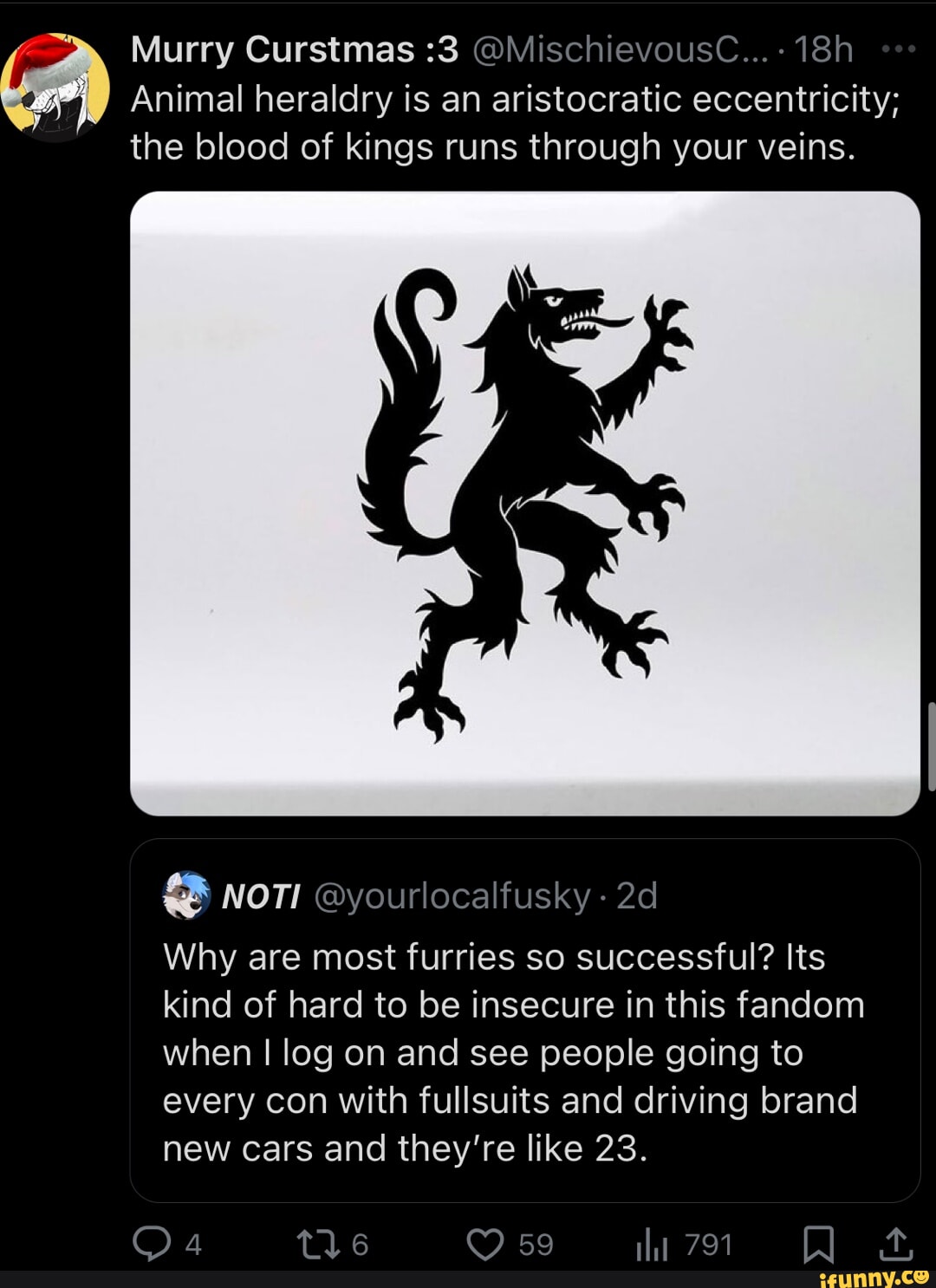 Murry Curstmas :3 Animal heraldry is an aristocratic eccentricity; the ...