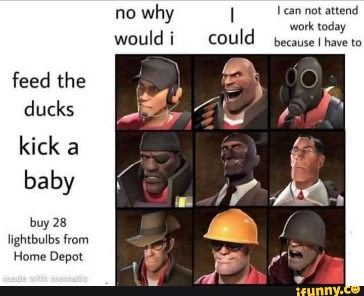 No why I I can not attend work today would i could because I have to ...