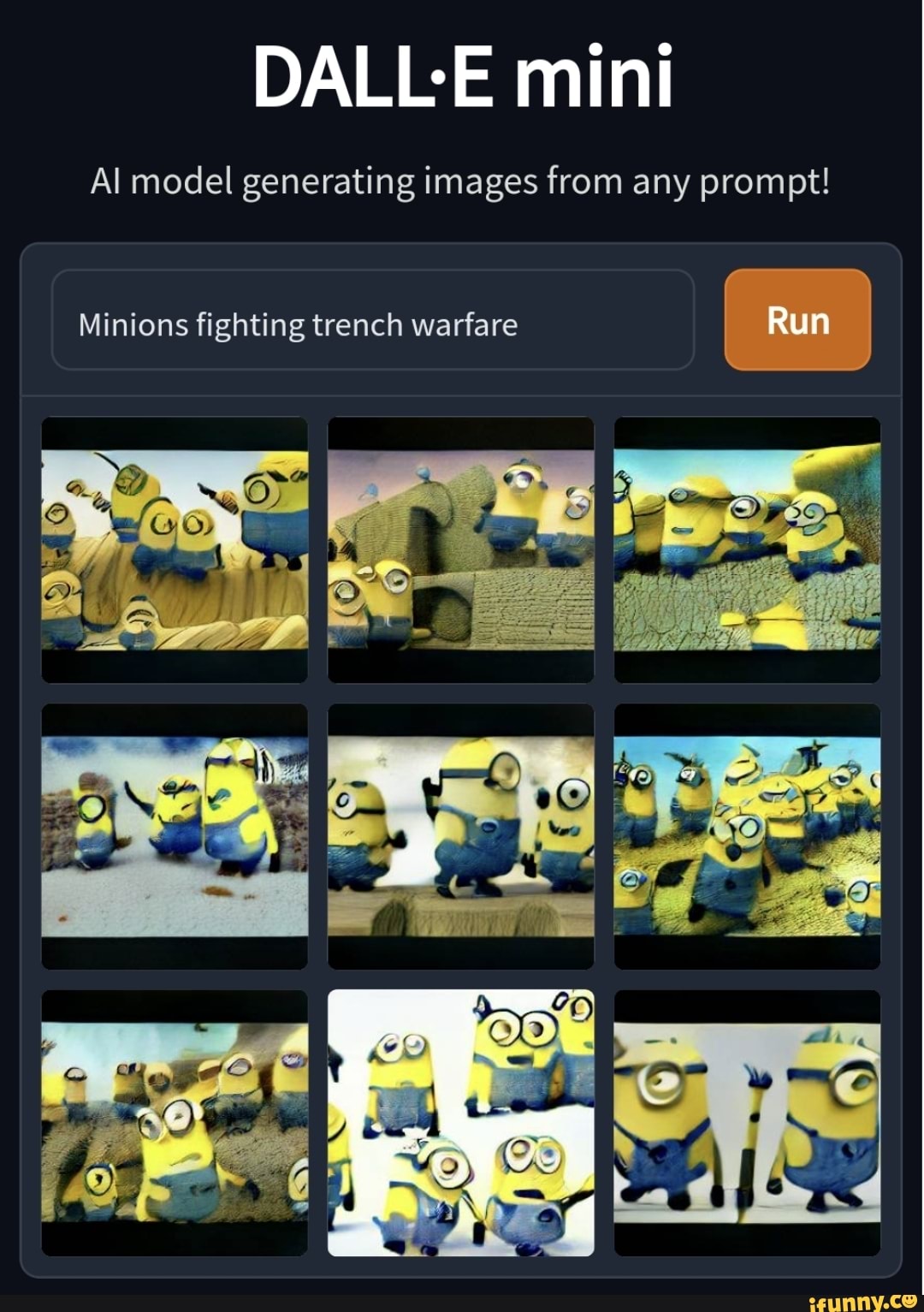 Mini Al model generating images from any prompt! Minions fighting ...