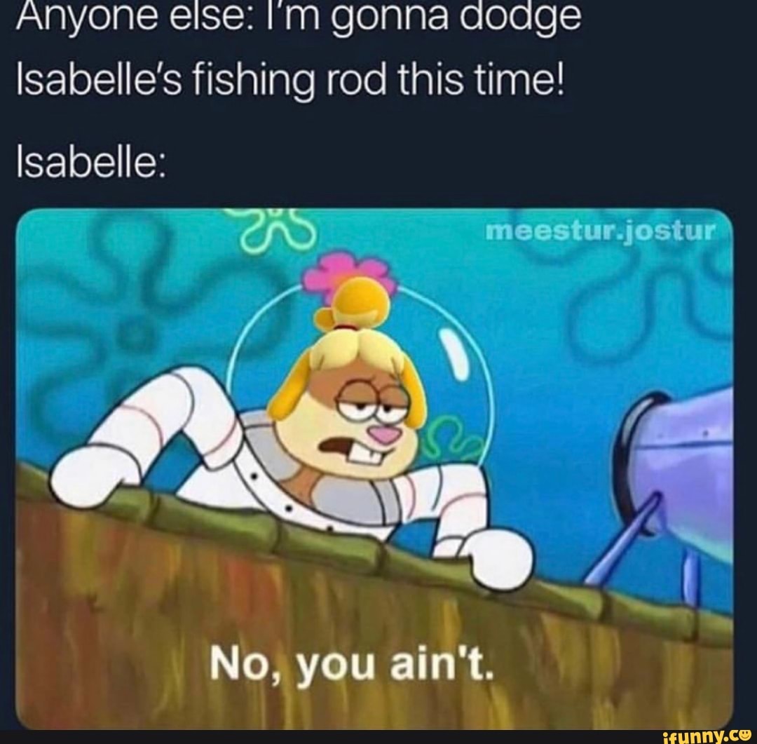 Anyone else: I'm gonna dodge Isabelle’s fishing rod this time! Isabelle ...