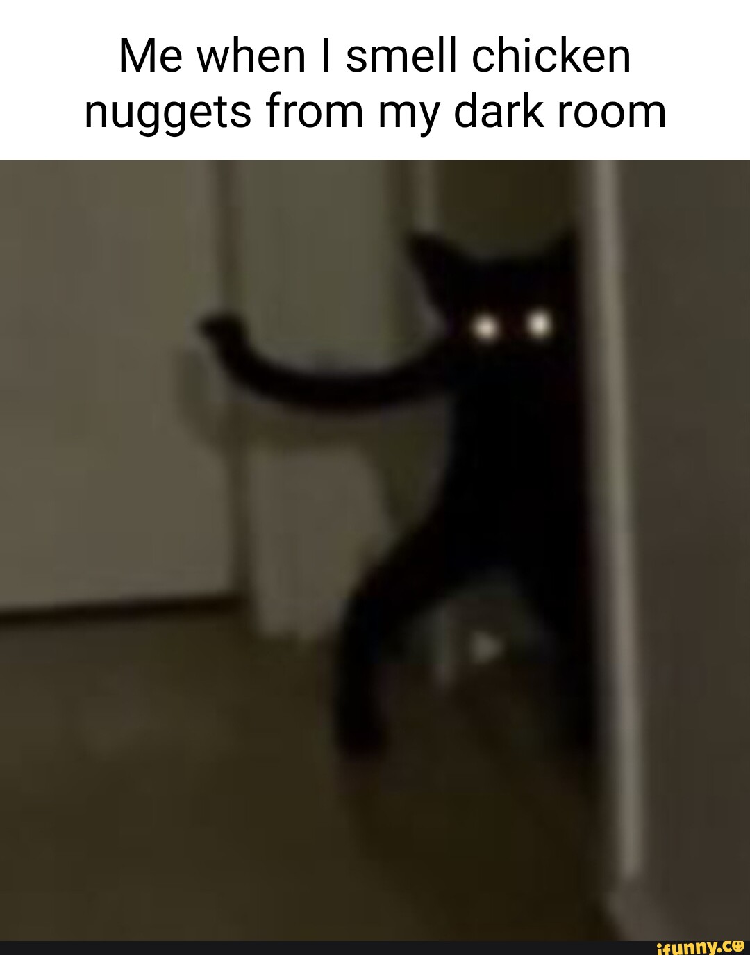 Me when I smell chicken nuggets from my dark room - iFunny
