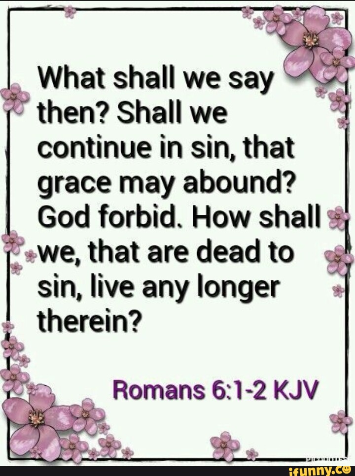 What shall we say then? Shall we continue in sin, that grace may abound ...