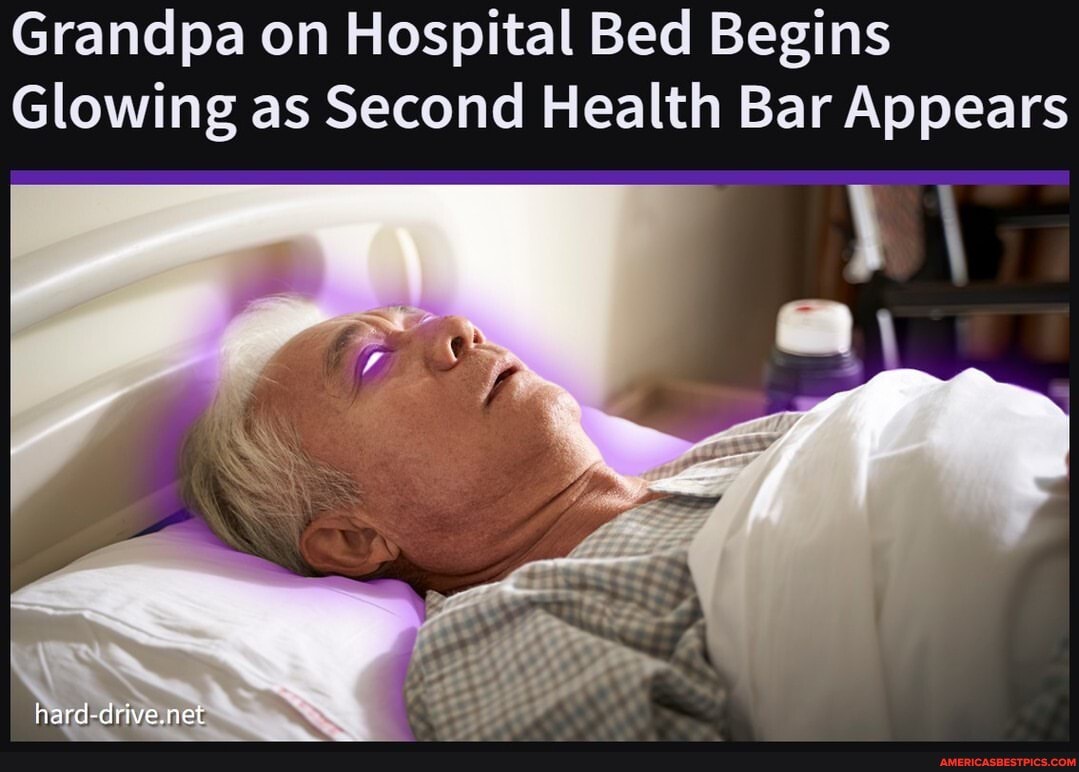 Grandpa on Hospital Bed Begins Glowing as Second Health Bar Appears ...