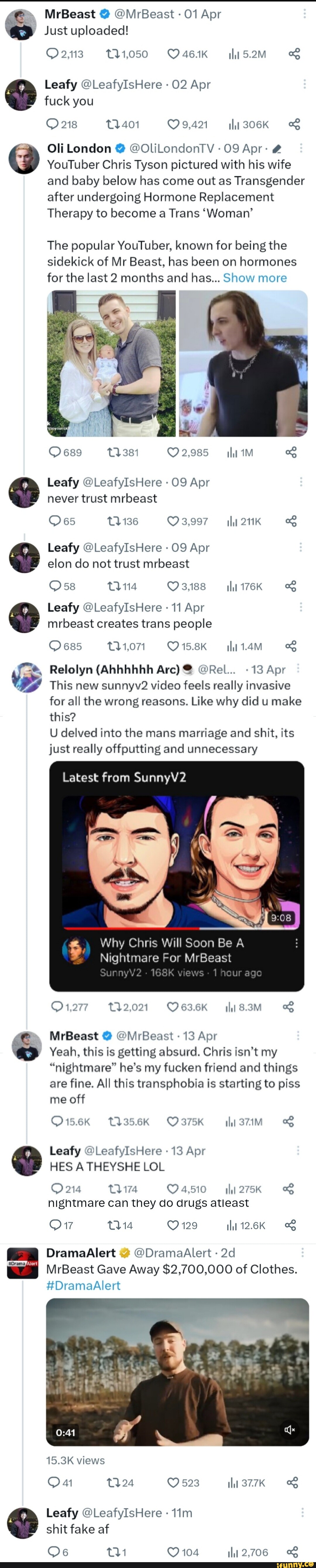 MrBeast @ @MrBeast 01 Apr Just uploaded! O 2.113 111.050 Oaeakk hy 5.2M ...