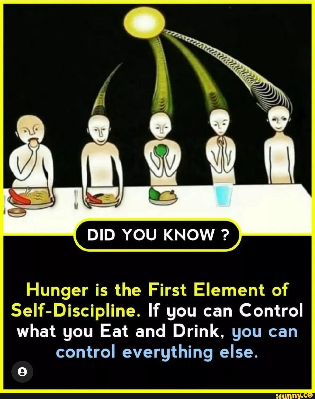 DID YOU KNOW ? Hunger is the First Element of Self-Discipline. If you ...