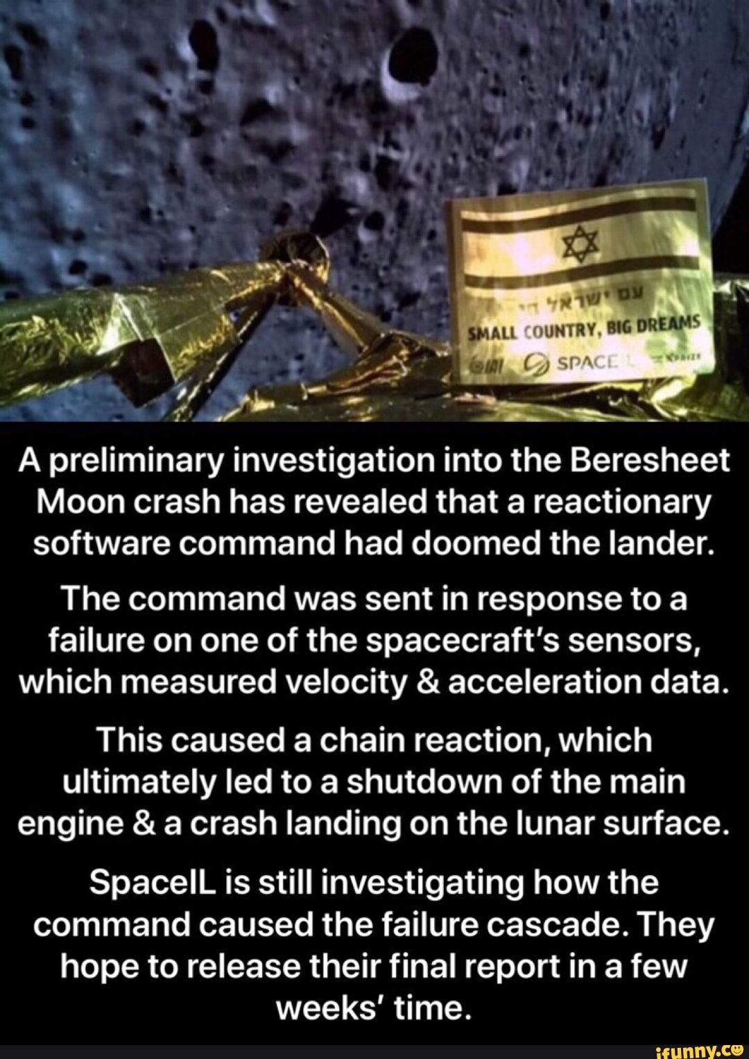 Beresheet memes. Best Collection of funny Beresheet pictures on iFunny