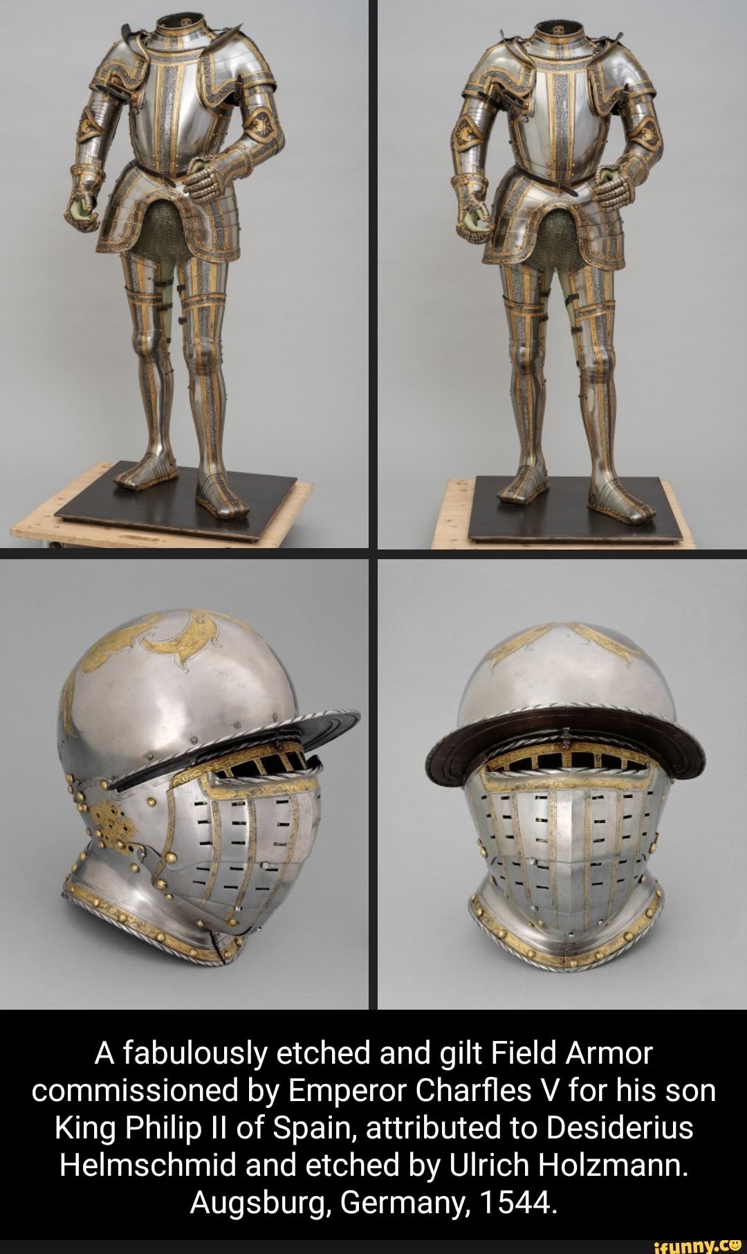 Co A fabulously etched and gilt Field Armor commissioned by Emperor ...
