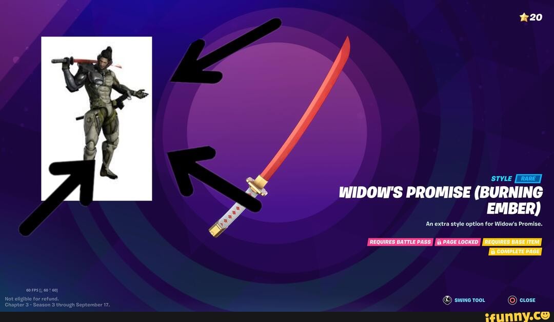 20 STYLE RARE WIDOW'S PROMISE (BURNING EMBER) An extra style option for ...